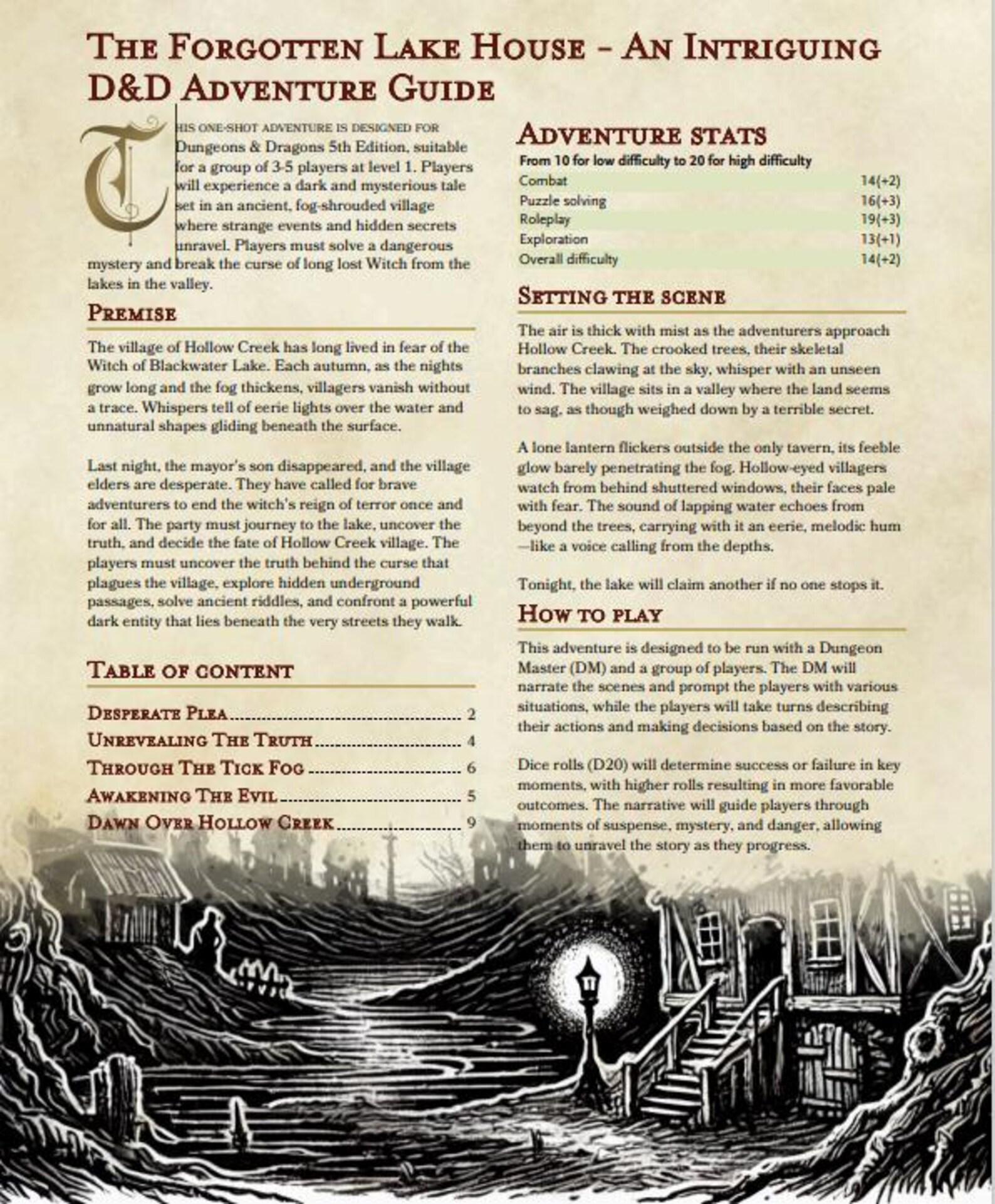 The Forgotten Lake House: Gothic Horror D&D 5e One-shot (digital PDF ...