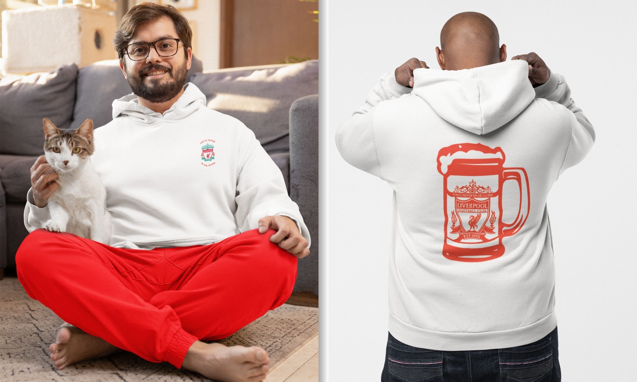 Liverpool FC Emblem Front, Cheers to the Reds Back Sweatshirt,liverpool ...