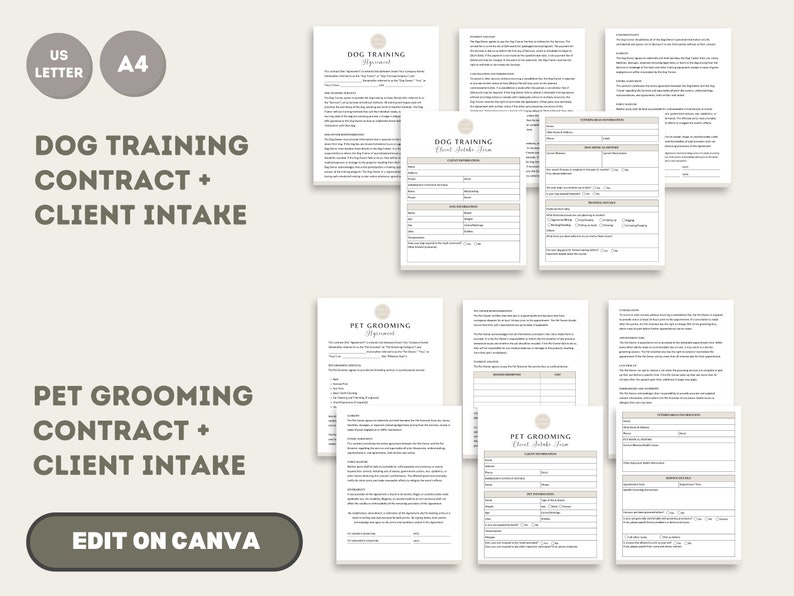 Pet Business Agreement/contract Template, Editable Dog Walking, Pet ...