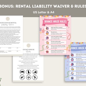 Bounce House Rental Contract Agreement Template, Rules, Business Signs ...