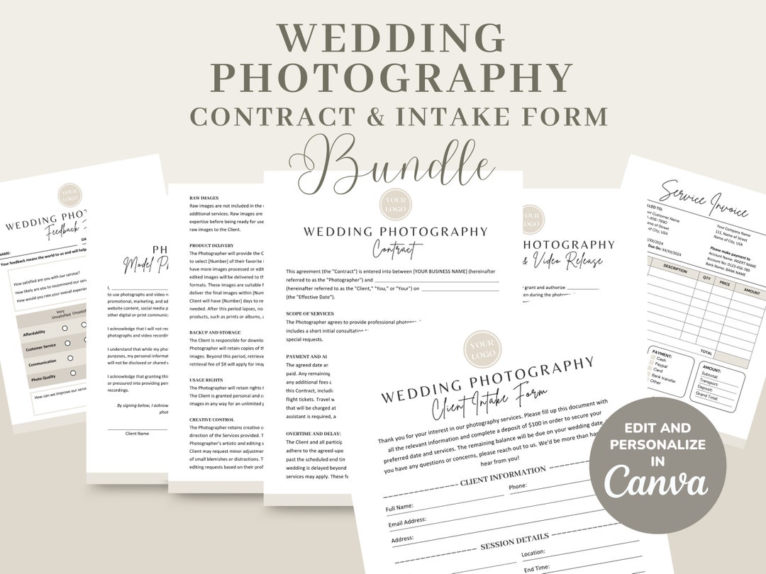 Wedding Photography Services Contract Agreement Template, Wedding ...