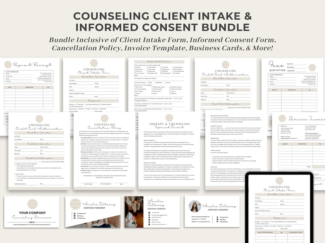 Counseling Client Intake Form, Psychotherapy/counseling Informed ...