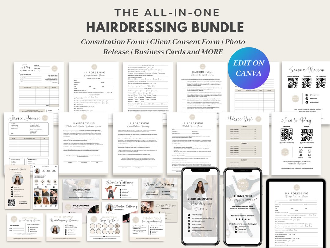 Hairdressing Intake & Consultation Forms, Hairdresser/hairstylist ...