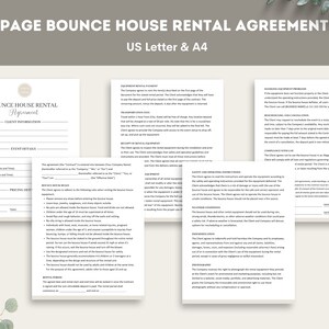 Bounce House Rental Contract Agreement Template, Editable/printable ...
