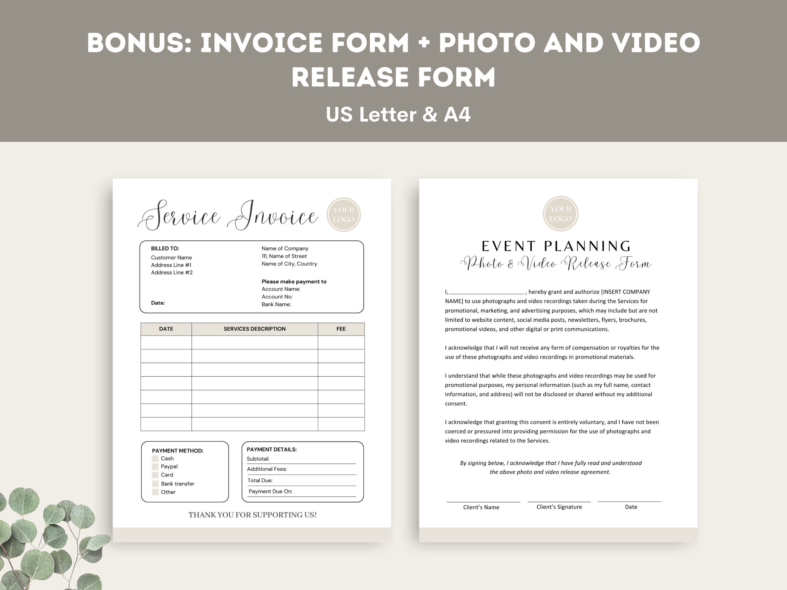 Event Planner Service Contract/agreement Form, Event Planning Client ...