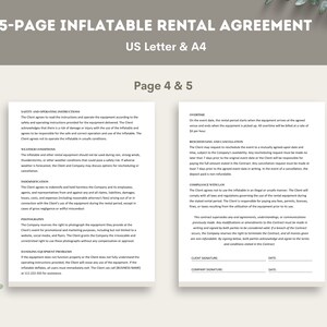 Inflatables Rental Agreement Template, Printable & Editable Inflatable ...