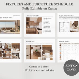 Interior Design FF&E Schedule, Canva Client Furniture, Fixtures, and ...