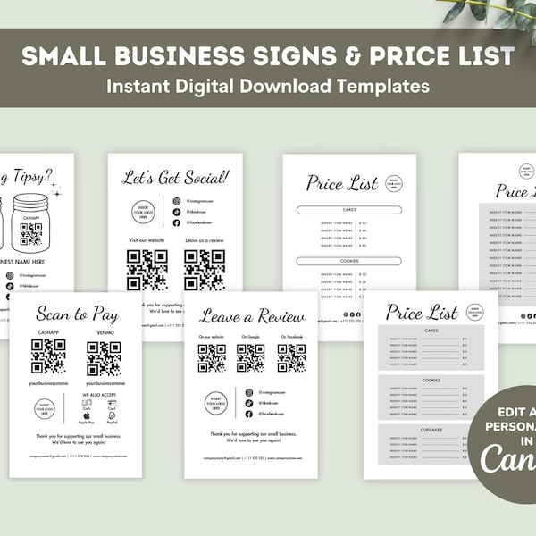 Scan to Follow Template - Etsy