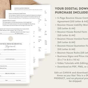 Bounce House Rental Contract Agreement Template, Rules, Business Signs ...