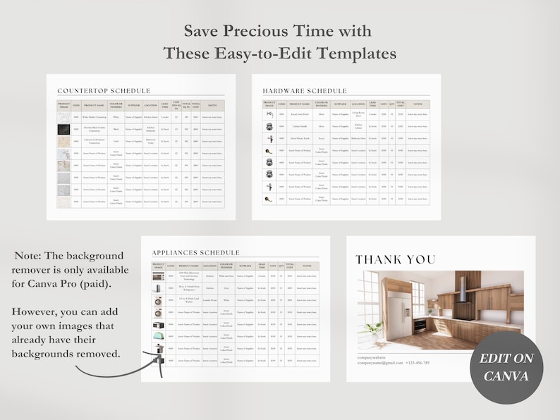 Interior Design FF&E Schedule, Canva Client Furniture, Fixtures, and ...