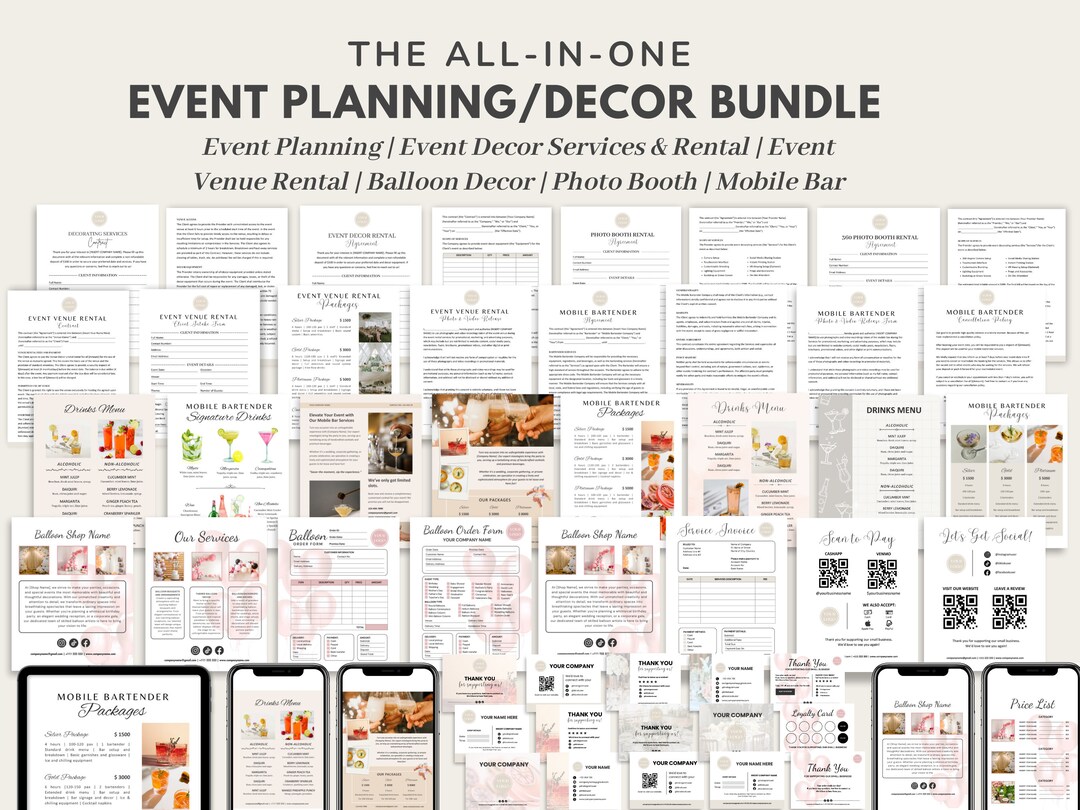 Event Planning/decor Contract Bundle, Client Intake & Order Form ...