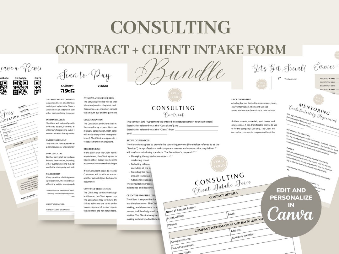 Consulting Contract Agreement Template, Editable & Printable Consultant ...