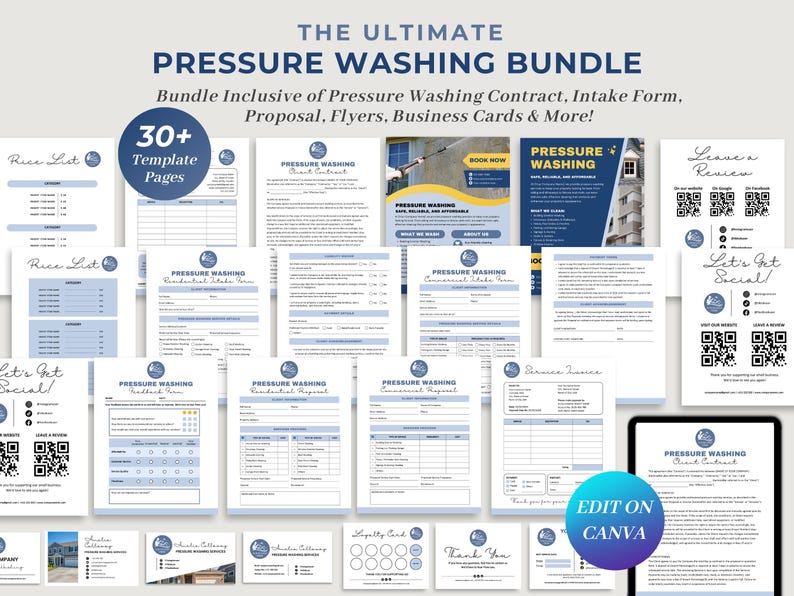 Pressure Washing Contract/agreement & Forms, Client Intake Paperwork ...