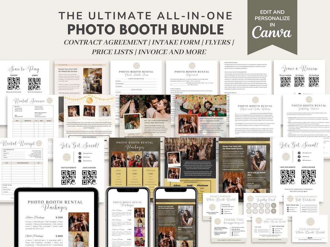 Photo Booth Contract Template Bundle, Video Booth Rental Agreement ...