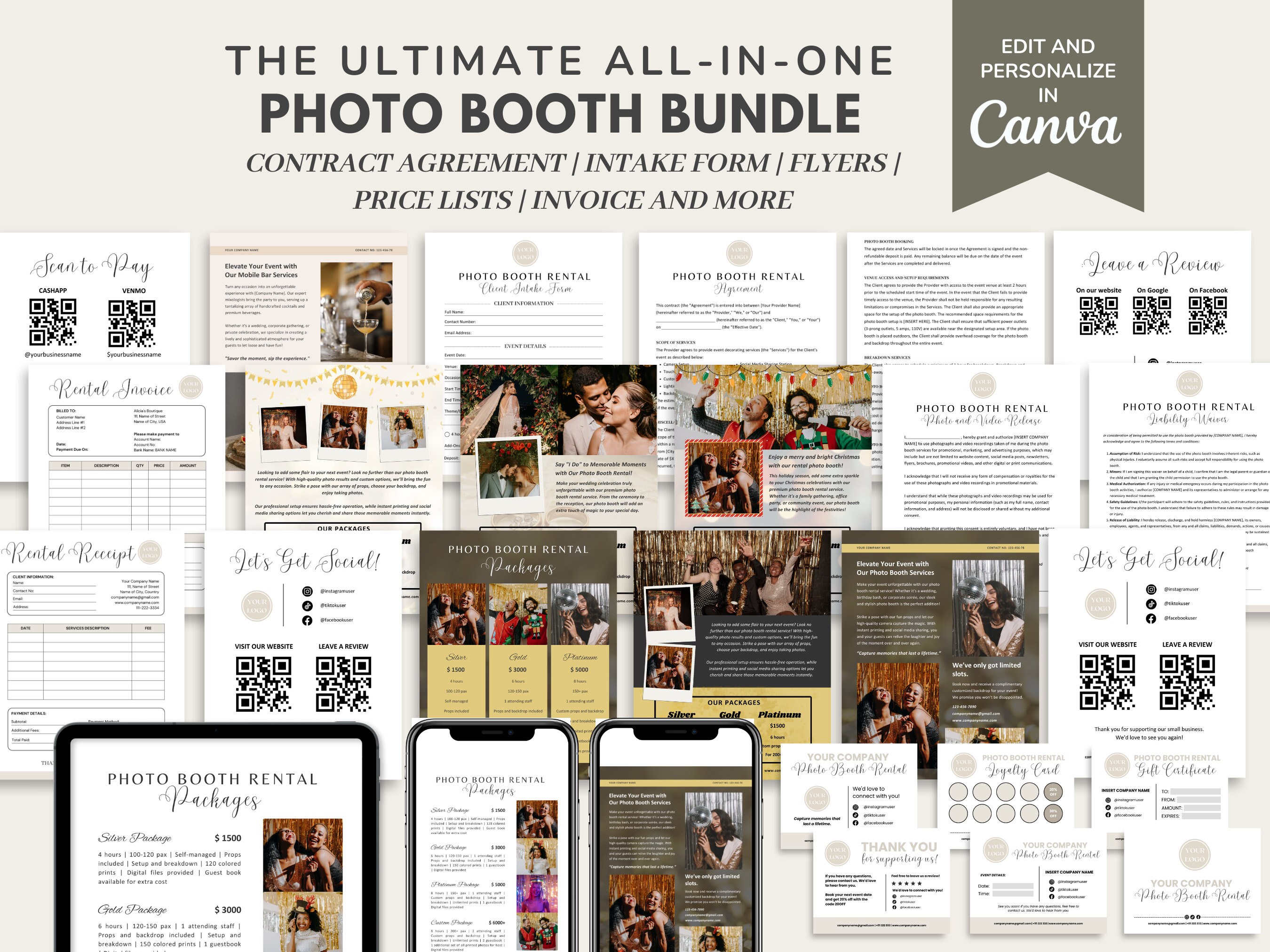 Photo Booth Contract Template Bundle, Video Booth Rental Agreement ...