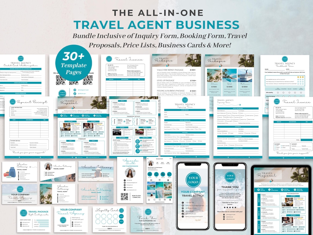 Travel Agent Business Forms Bundle, Travel Agency Inquiry/booking Form ...