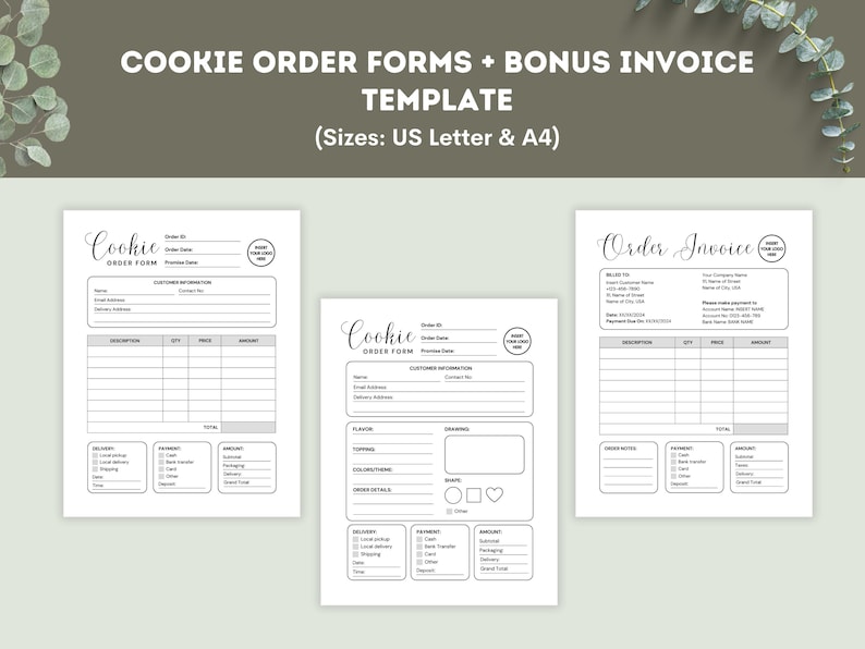 Cookie Order Form, Girl Scout Cookie Order Form, Bakery Small Business ...