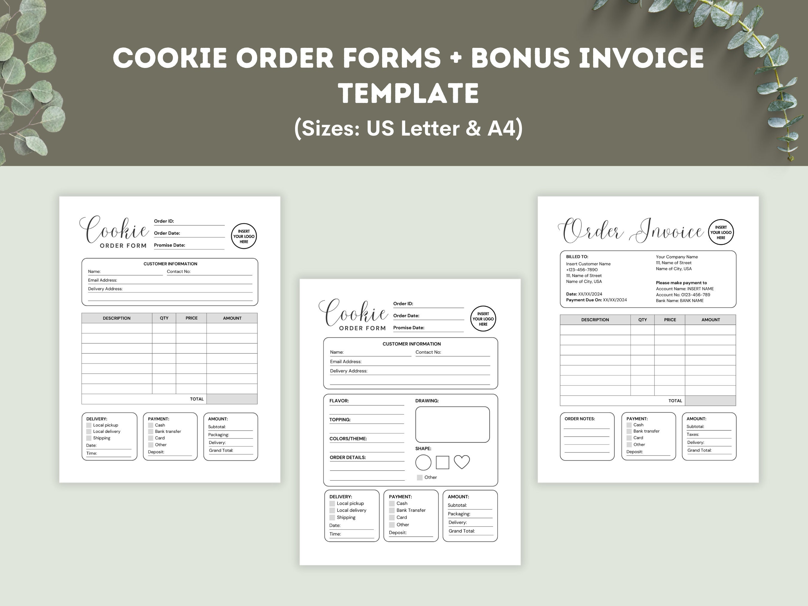 Cookie Order Form, Girl Scout Cookie Order Form, Bakery Small Business ...