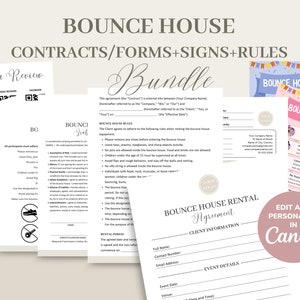 Bounce House Rental Contract Agreement Template, Rules, Business Signs ...