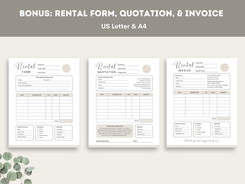 Inflatables Rental Agreement Template, Printable & Editable Inflatable ...