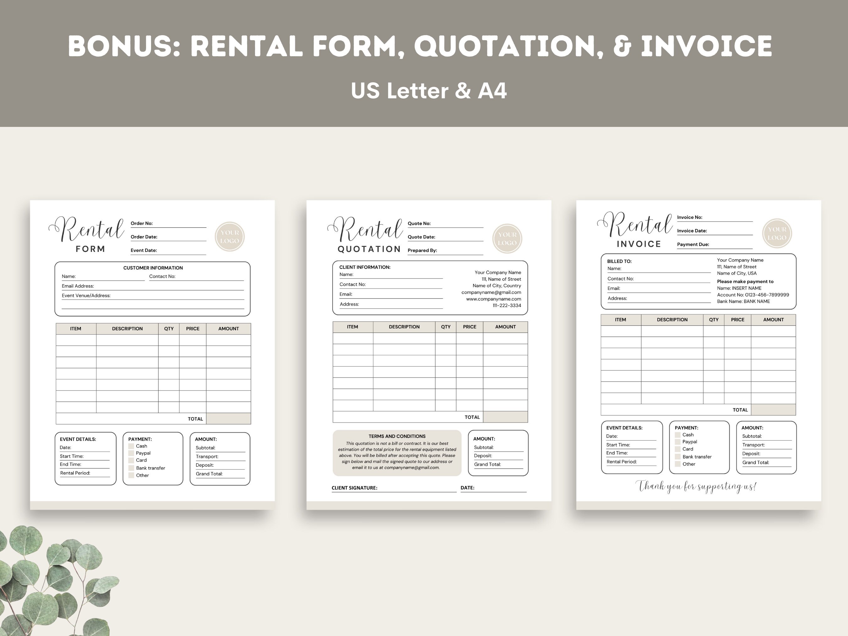 Inflatables Rental Agreement Template, Printable & Editable Inflatable ...