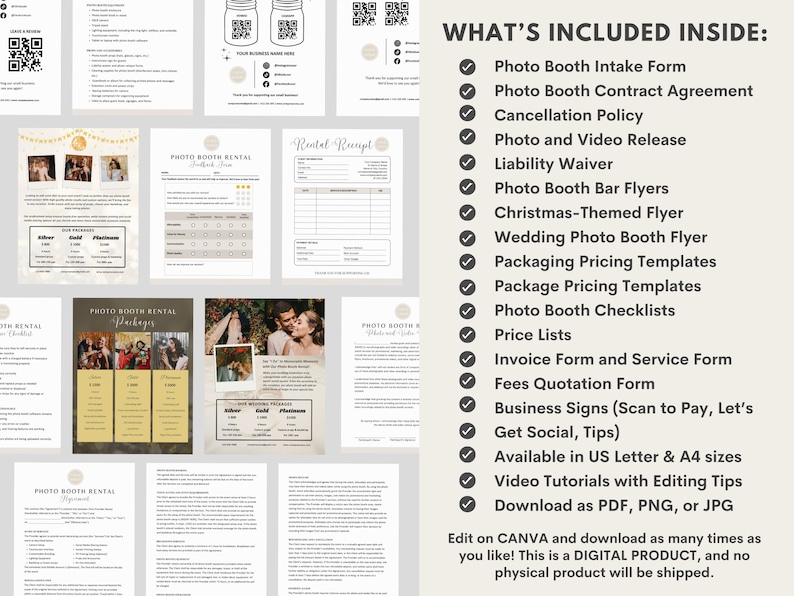 Photo Booth Contract Template Bundle, Video Booth Rental Agreement ...