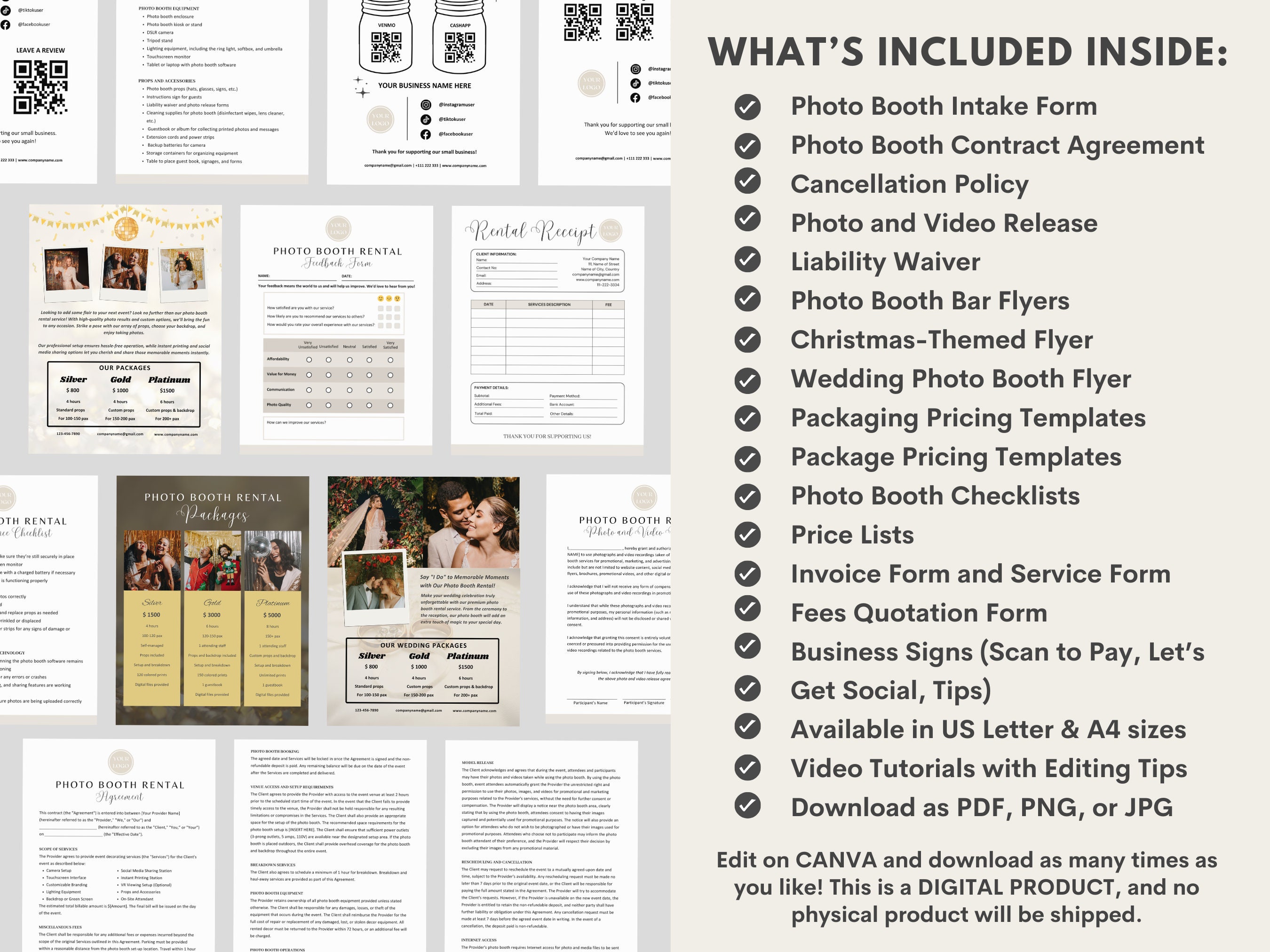 Photo Booth Contract Template Bundle, Video Booth Rental Agreement ...