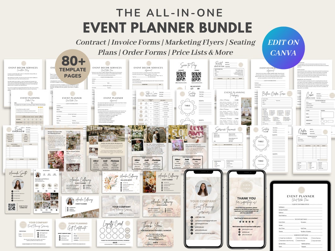 Event Planner Service Bundle Contract/agreement Form, Event Planning ...