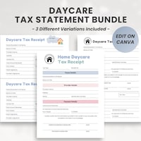 Daycare Receipts Printable, Daycare Tax Receipts,daycare Tax Statement ...