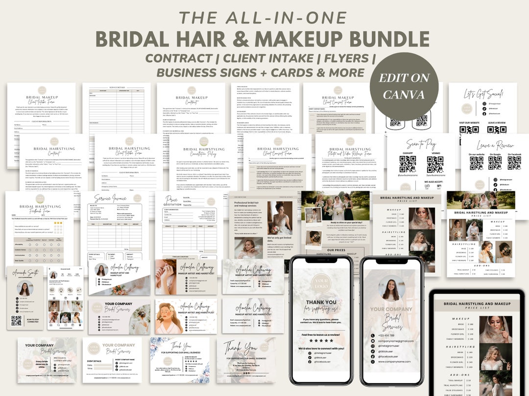 Bridal Hair and Makeup Contract Template, Beauty Salon Services ...