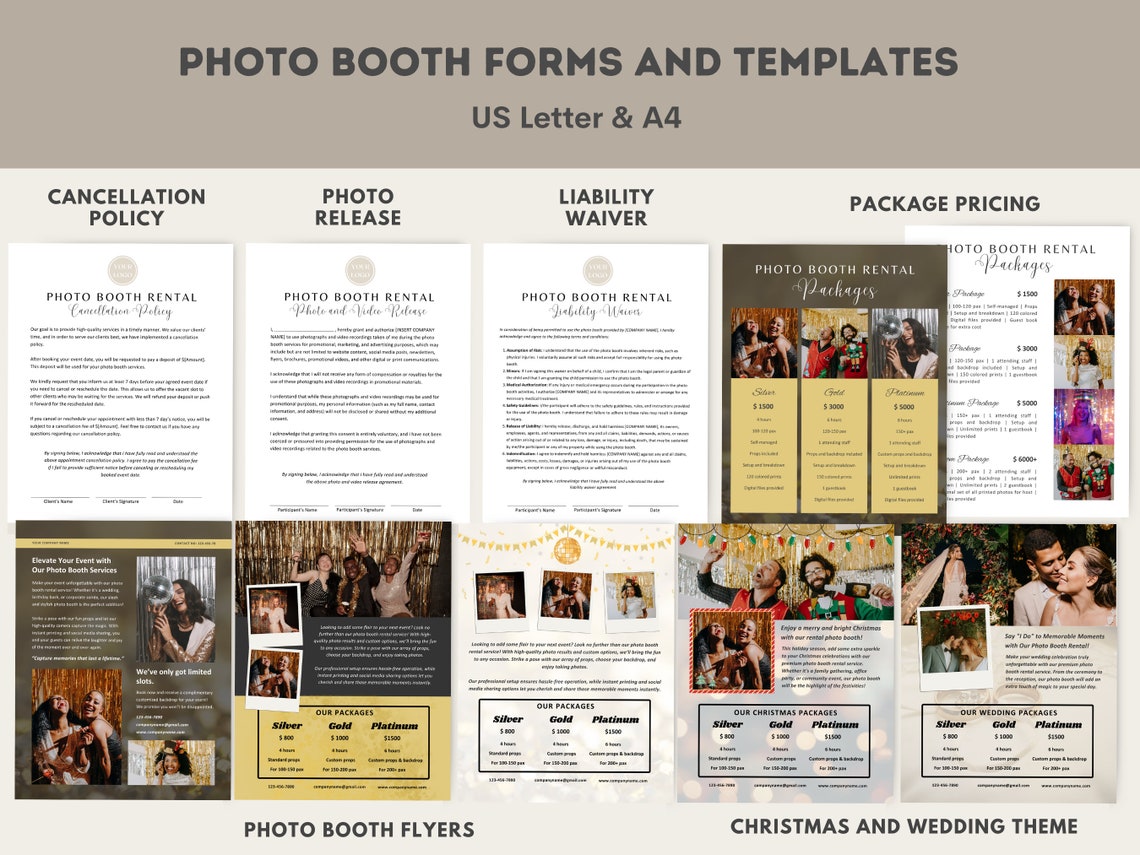 Photo Booth Contract Template Bundle, Video Booth Rental Agreement ...
