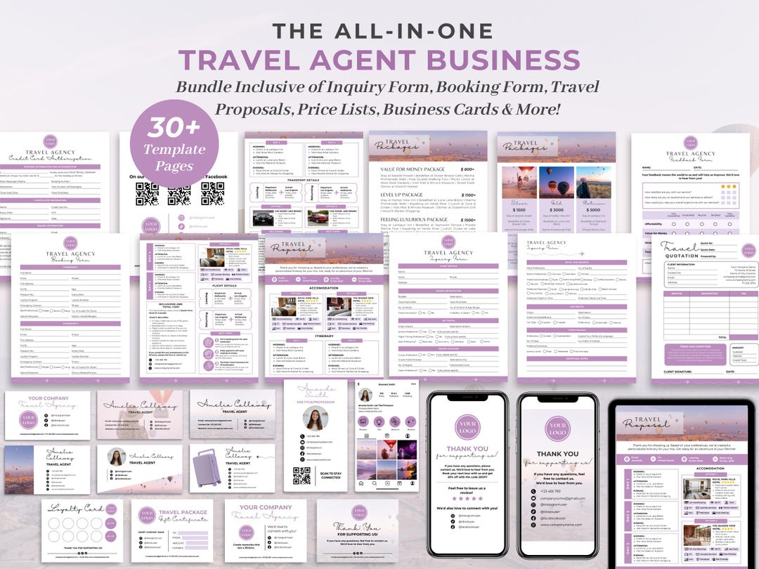 Travel Agent Business Forms Bundle, Travel Agency Inquiry/booking Form ...
