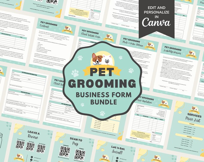 Dog/pet Grooming Business Bundle, Pets Grooming Forms, Pet Grooming ...