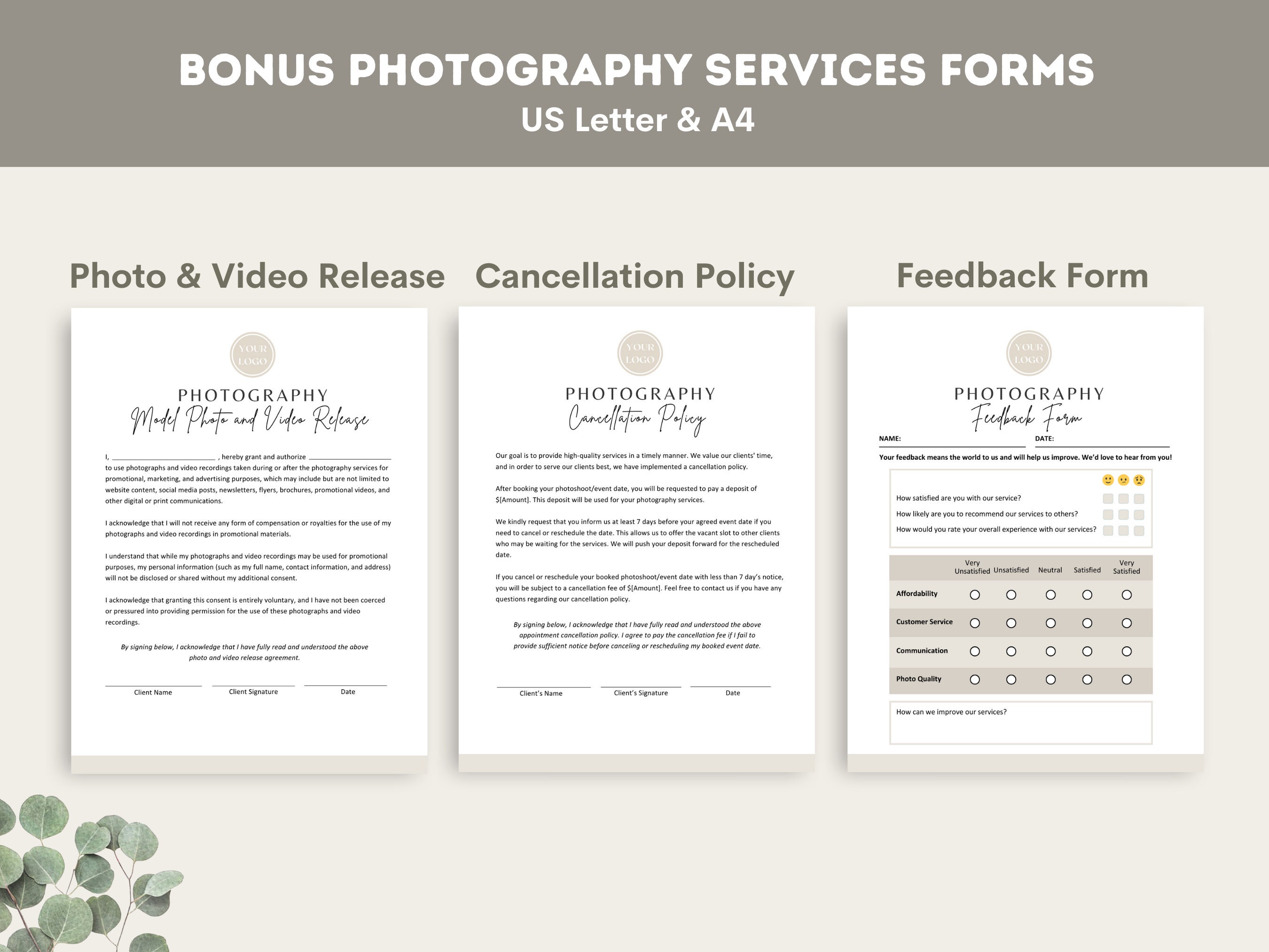 Photography Services Contract Agreement Template, Photography Client ...