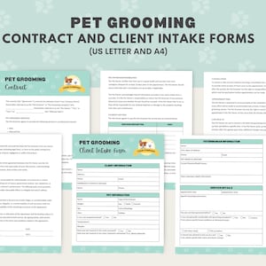 Pet Grooming Service Agreement/contract Template, Editable Dog Grooming ...