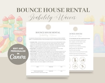 Inflatables Liability Waiver Form Template | Editable, Printable Bounce ...