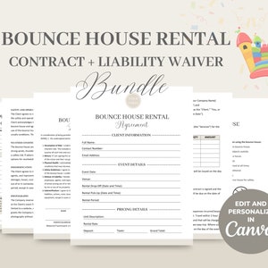 Bounce House Rental Contract Agreement Template, Editable/printable ...