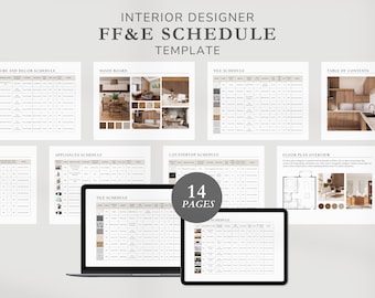 Interior Design Finishes Schedule Canva Template - Etsy