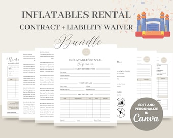 Inflatables Rental Agreement Template, Printable & Editable Inflatable ...