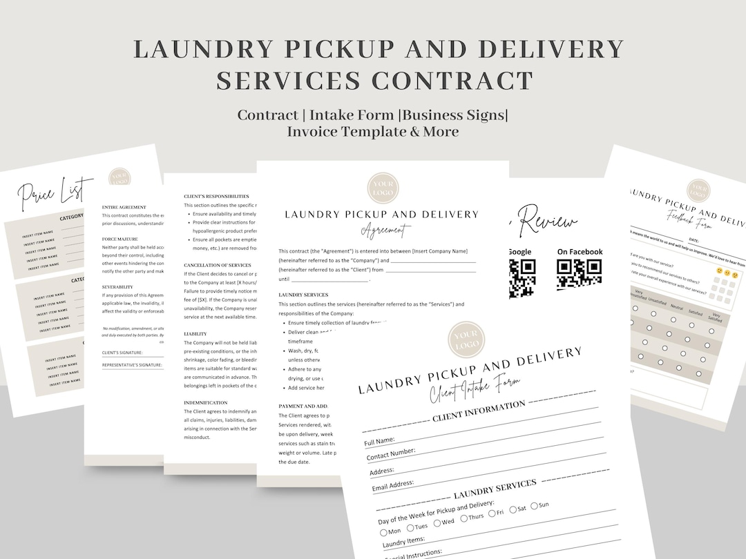 Laundry Pickup and Delivery Services Contract Agreement Template ...