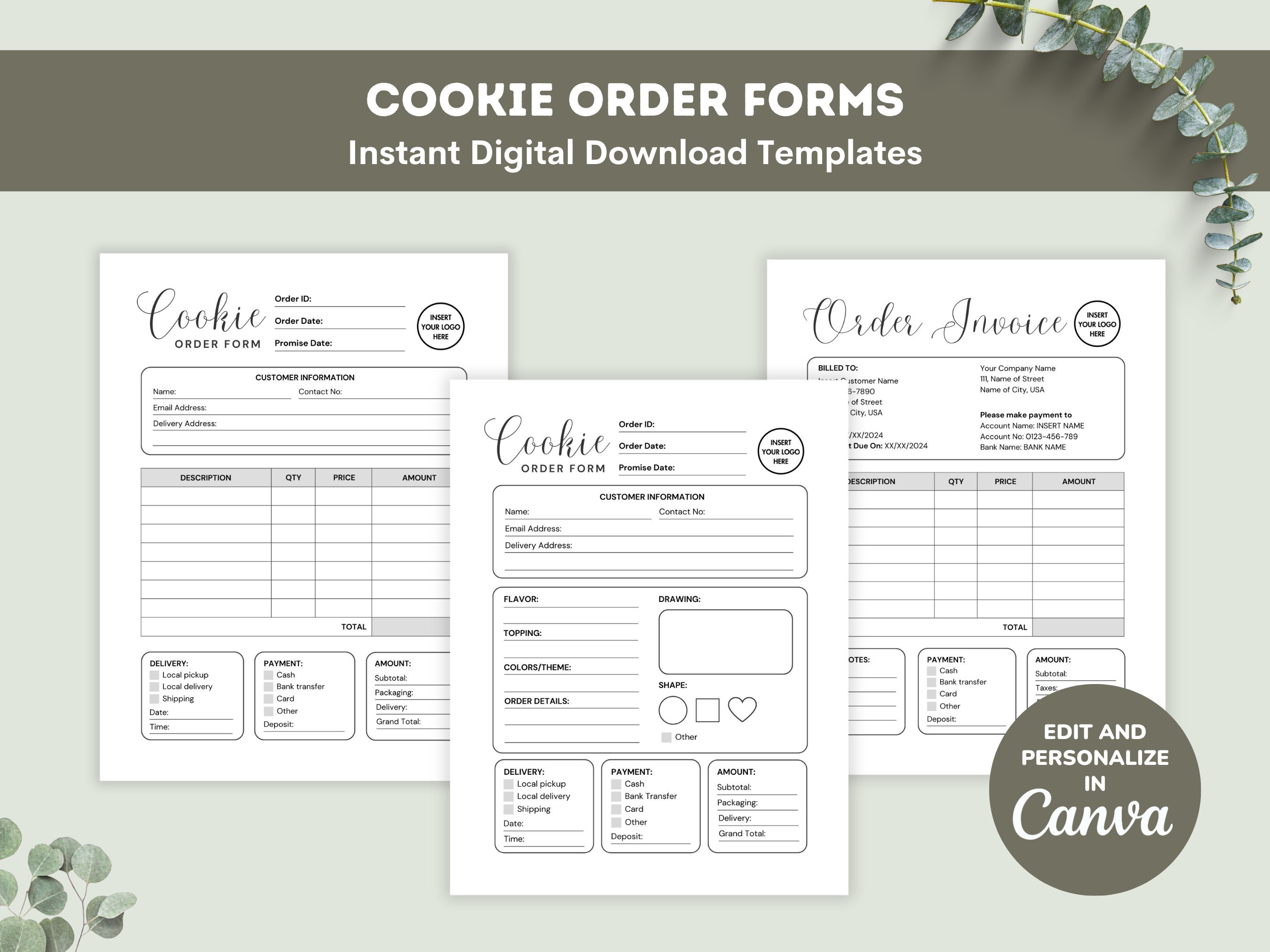 Cookie Order Form, Girl Scout Cookie Order Form, Bakery Small Business ...