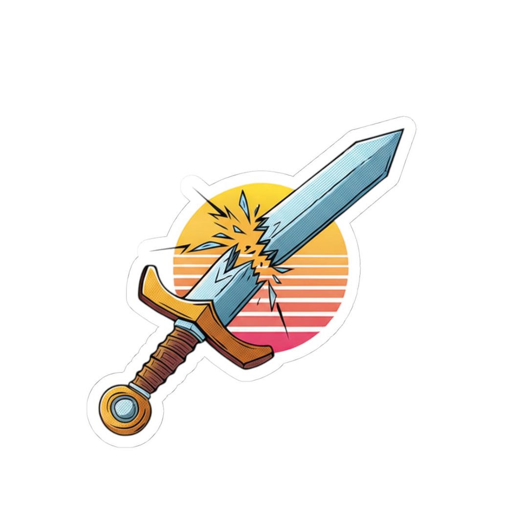Retro Sword Kiss-cut Stickers | Perfect for Gamers, Laptops, Water ...