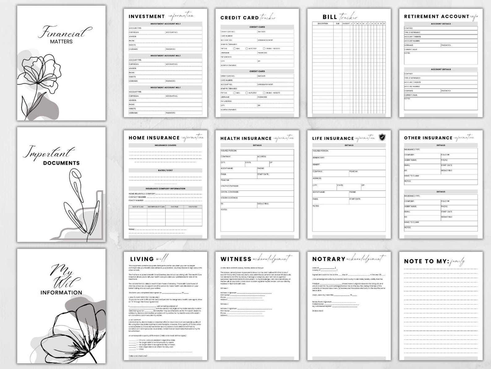 End of Life Planner Printable: Emergency Binder, Funeral Planning (A4 ...