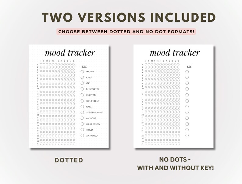 2026 Mood Tracker Printable, A5 Bullet Journal Page (digital Download ...