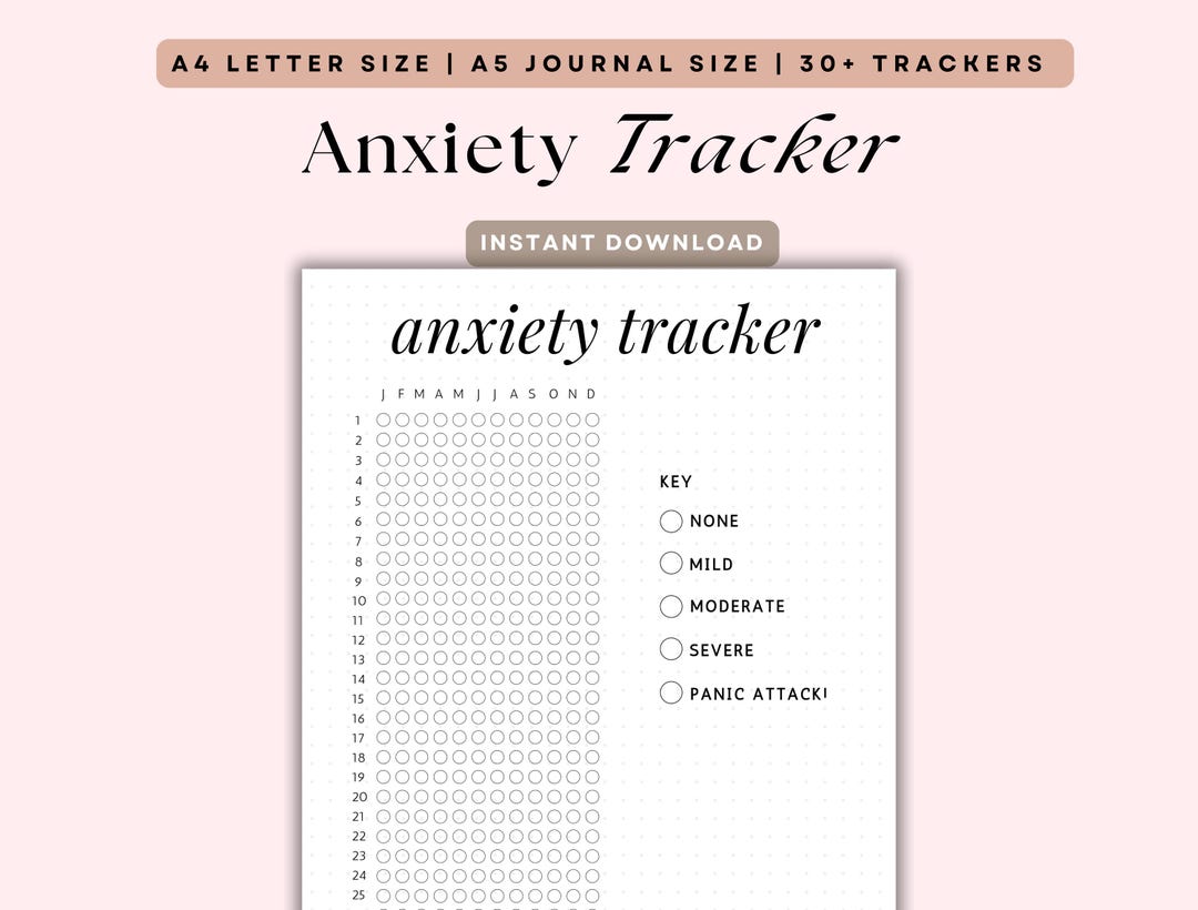 Anxiety Tracker Journal: A5 Printable, Stress & Habit Tracker (PDF) - Etsy