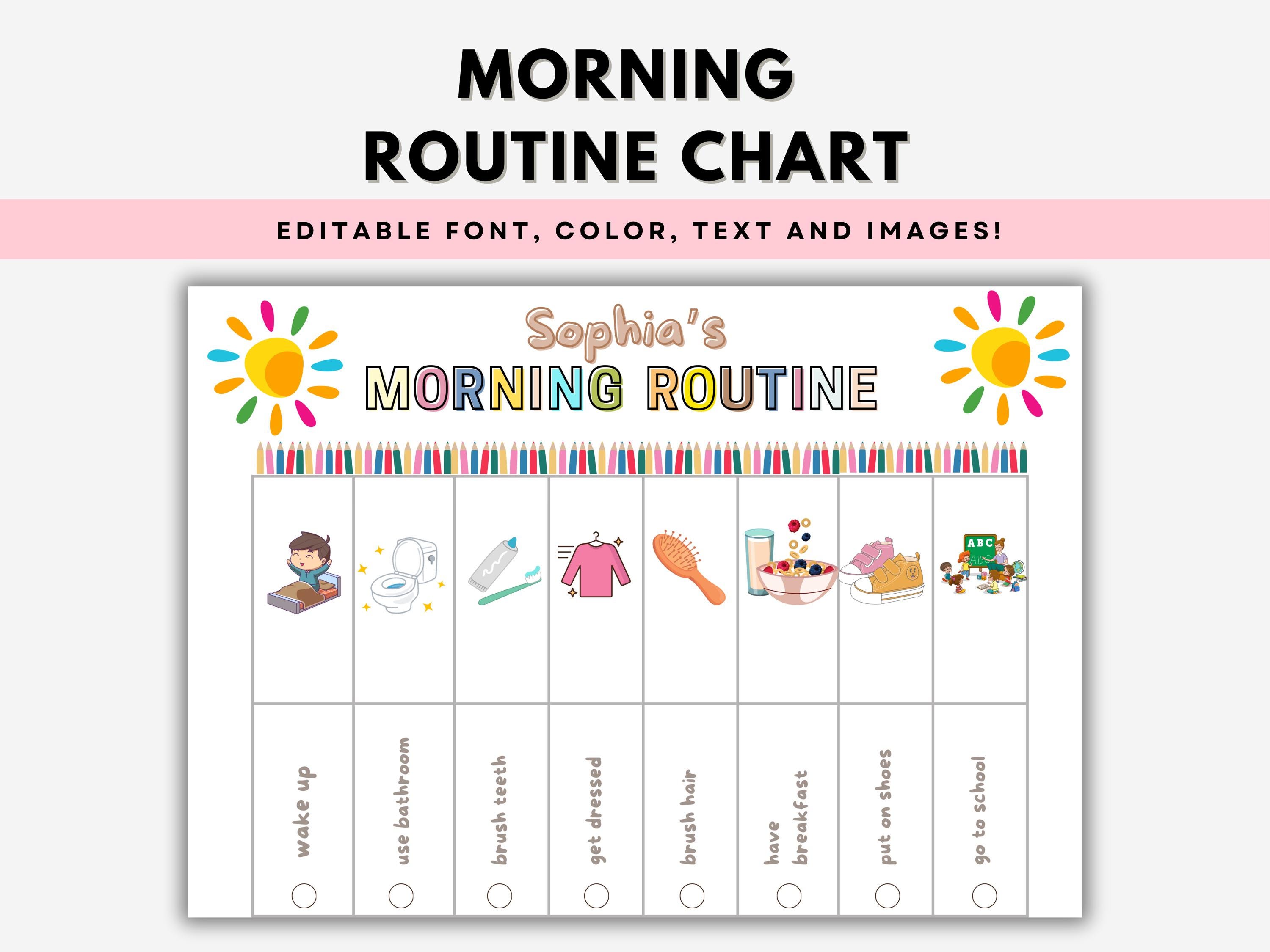 Kids Daily Routine Flip Chart: Editable Morning, Evening, Chores (PDF ...