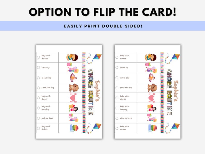 Kids Daily Routine Flip Chart: Editable Morning, Evening, Chores (PDF ...