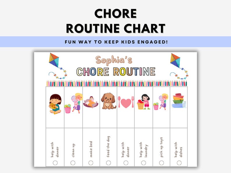 Kids Daily Routine Flip Chart: Editable Morning, Evening, Chores (PDF ...
