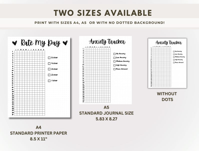 2025 Yearly Tracker Printable Bundle, A5 Bullet Journal (digital ...