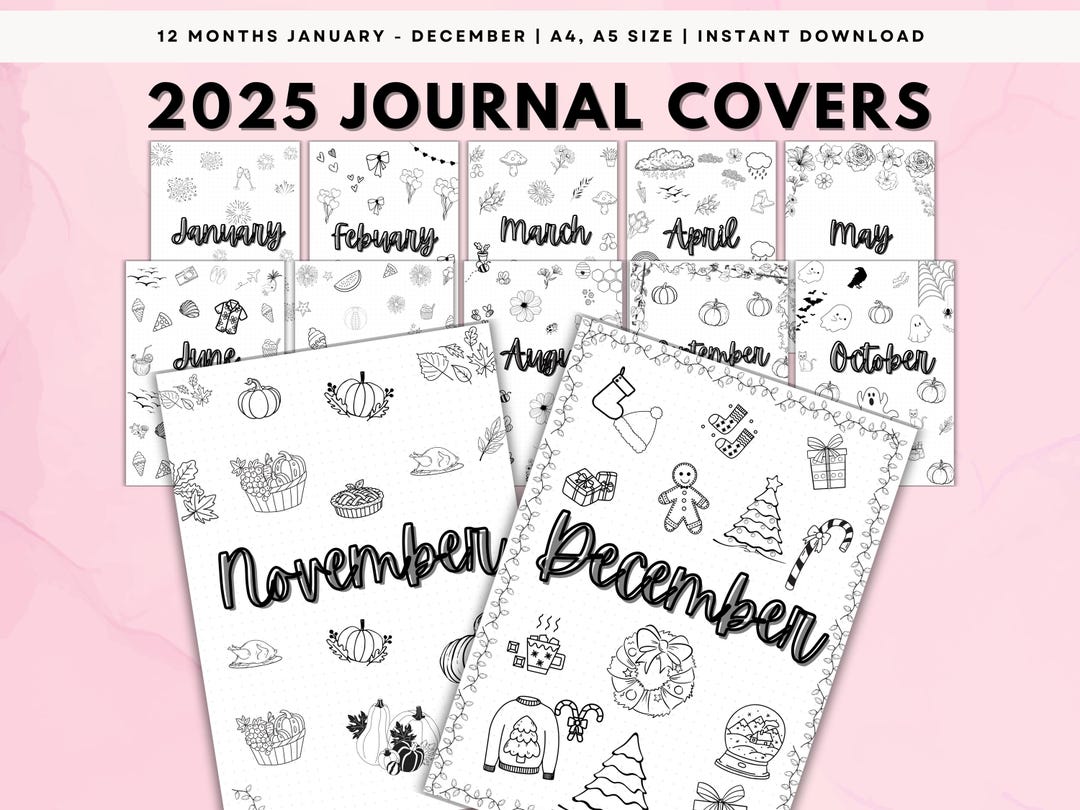 2026 Bullet Journal Cover Pages, Coloring, A4 A5 (digital Download) - Etsy
